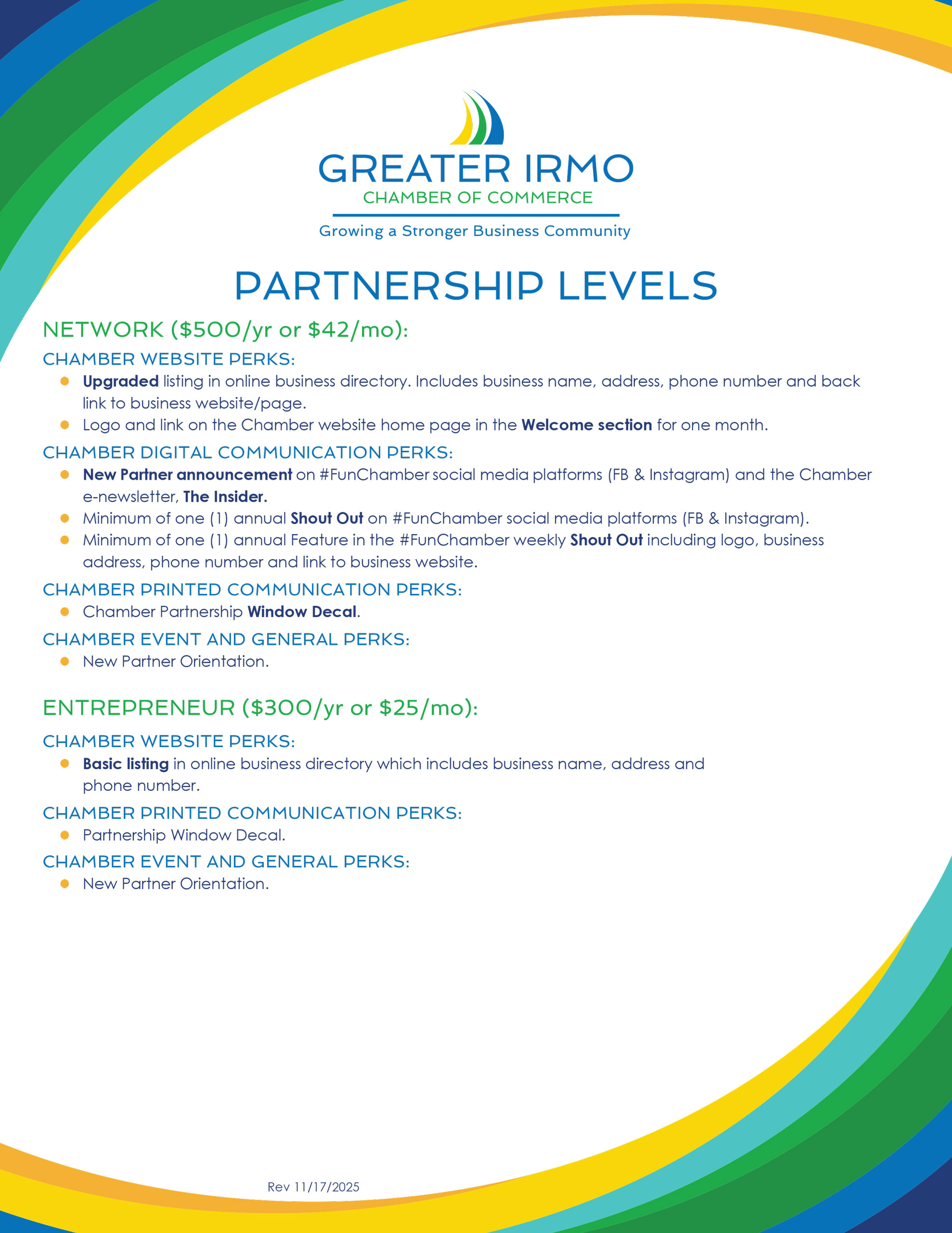 Membership Levels & Benefits | Greater Irmo Chamber of Commerce